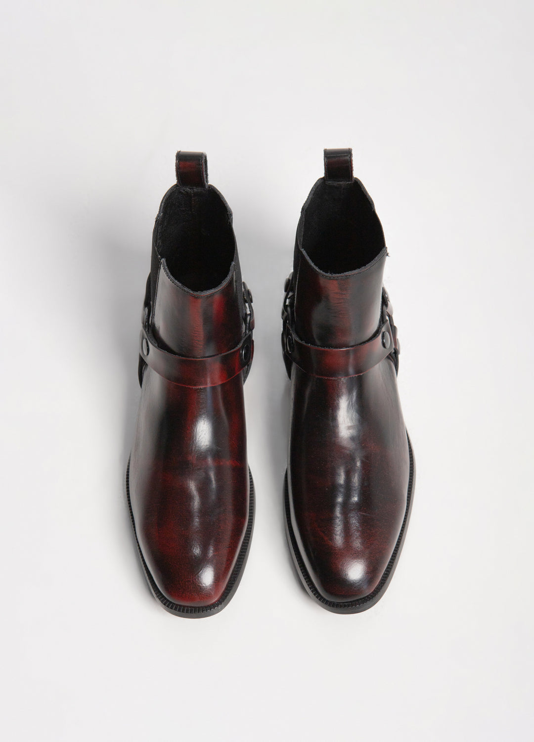 Botas chelsea fabricadas en piel color vino para hombre | Thoro – THORO 650