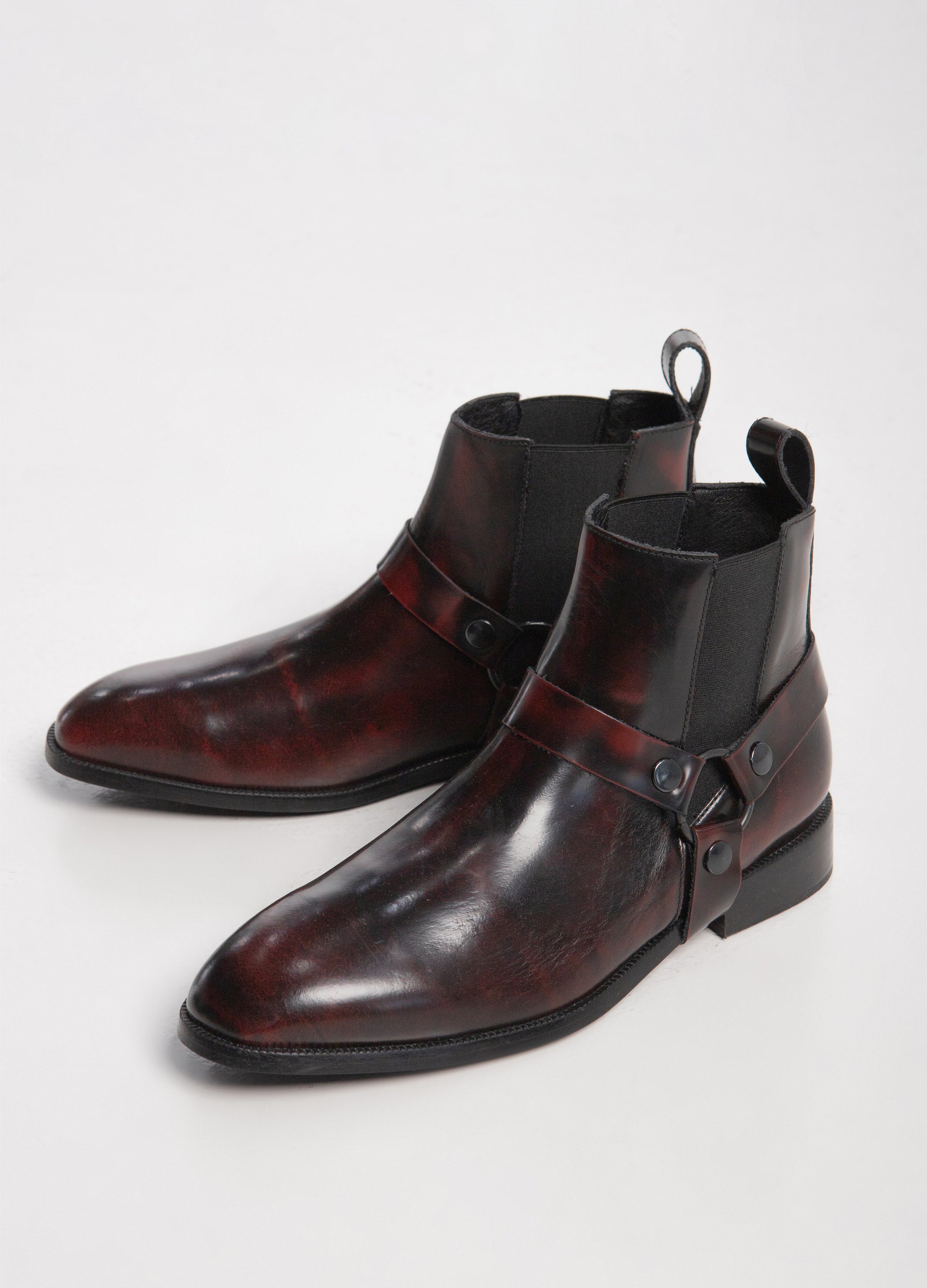 Botas chelsea fabricadas en piel color vino para hombre | Thoro – THORO 650